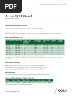 Armox 500T Steel Datasheet | PDF | Hardness | Engineering Tolerance