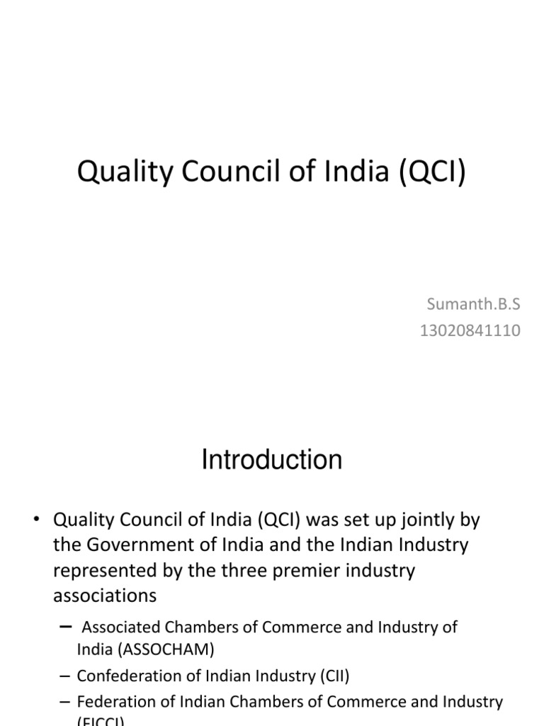 Quality Council of India (QCI) | PDF | Evaluation | Business
