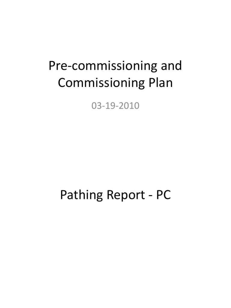 Pre-Commissioning and Commissioning Plan | PDF | Business