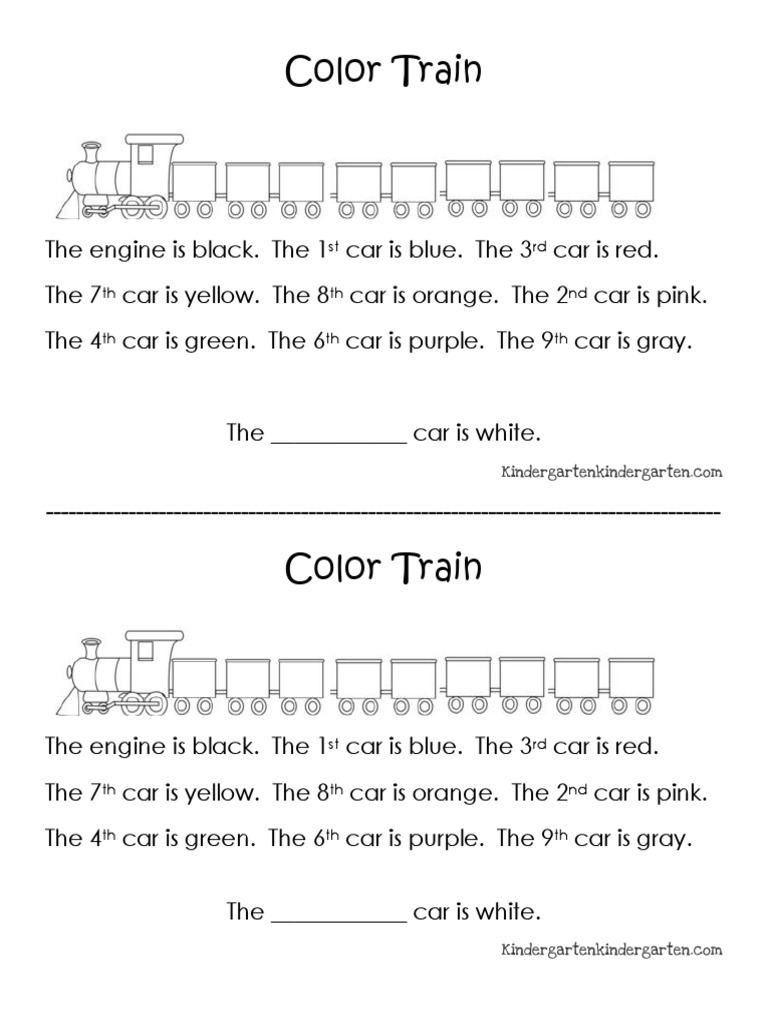 Color Train Ordinal Numbers | PDF