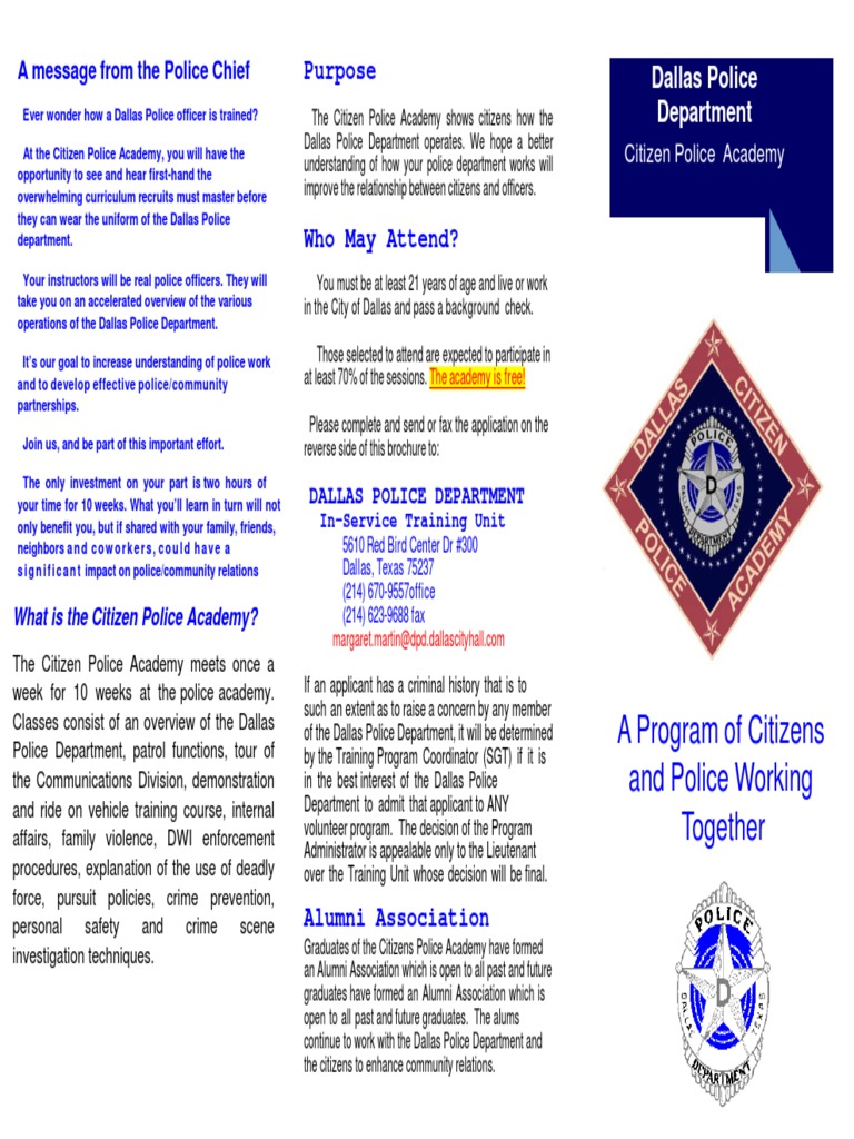 Citizen Police Academy Application | PDF | Criminal Record | Police