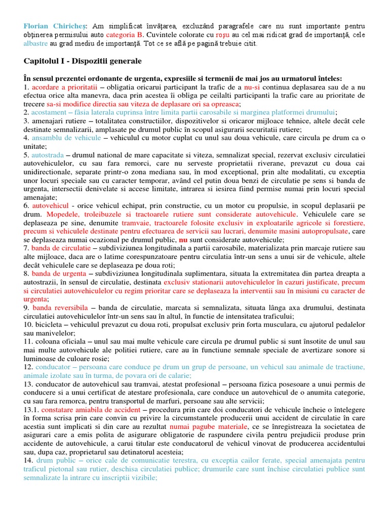 Codul Rutier Simplificat | PDF