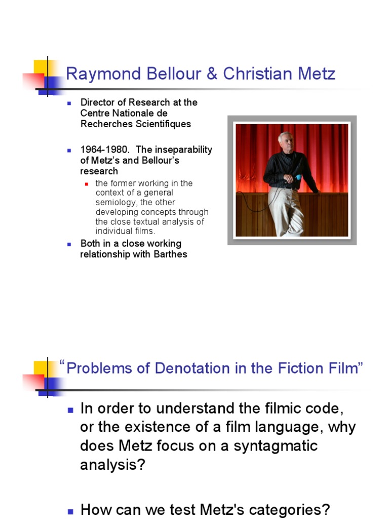 Raymond Bellour & Christian Metz | PDF | Discourse | Sequence