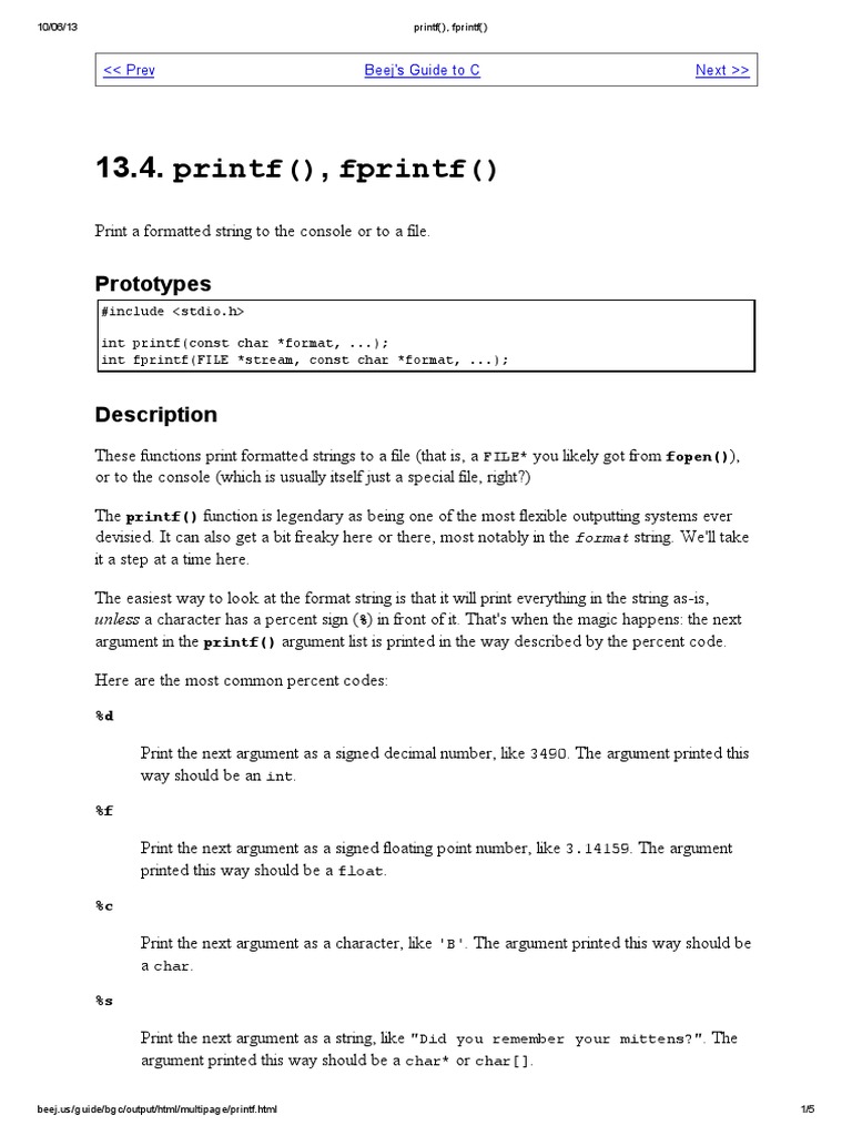 Formatting And Printing In C An In Depth Guide To Printf Fprintf And Format Specifiers