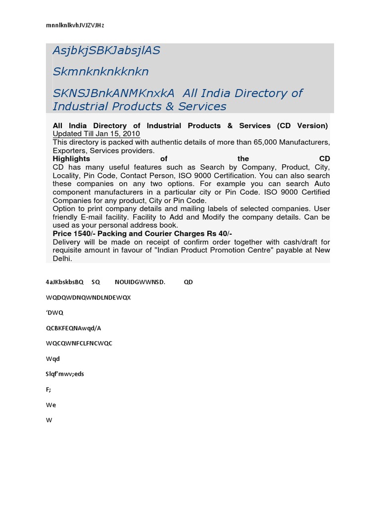 All India Industrial Products Directory | PDF | Business