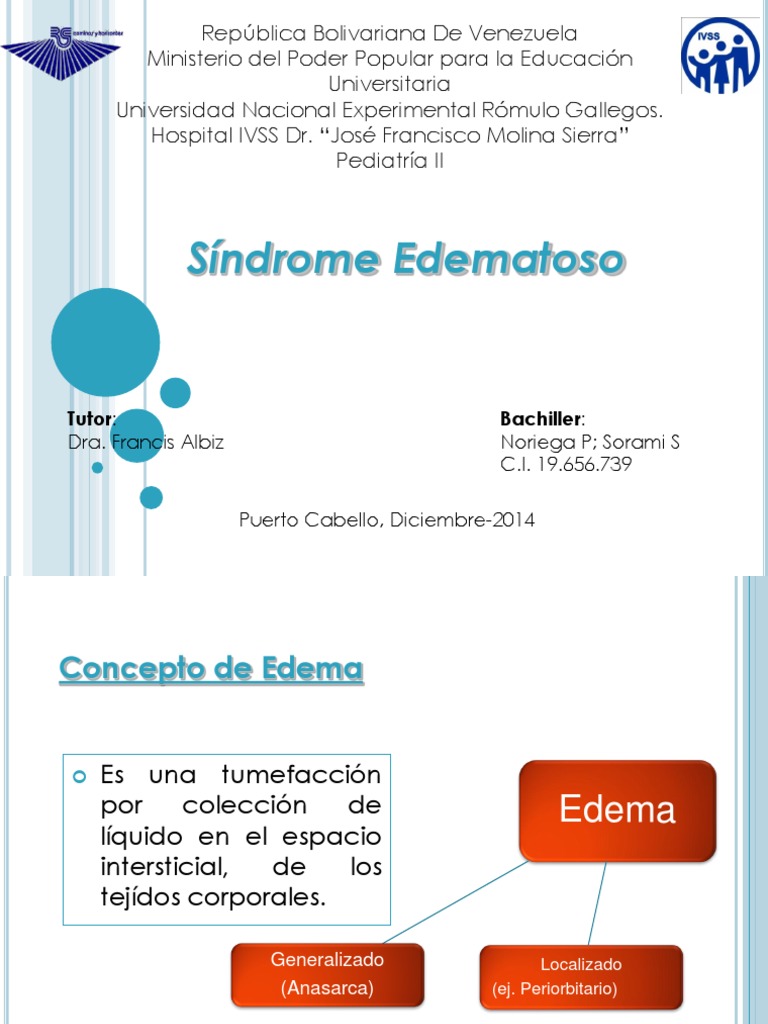 Sindrome Edematoso | Edema | Especialidades Medicas