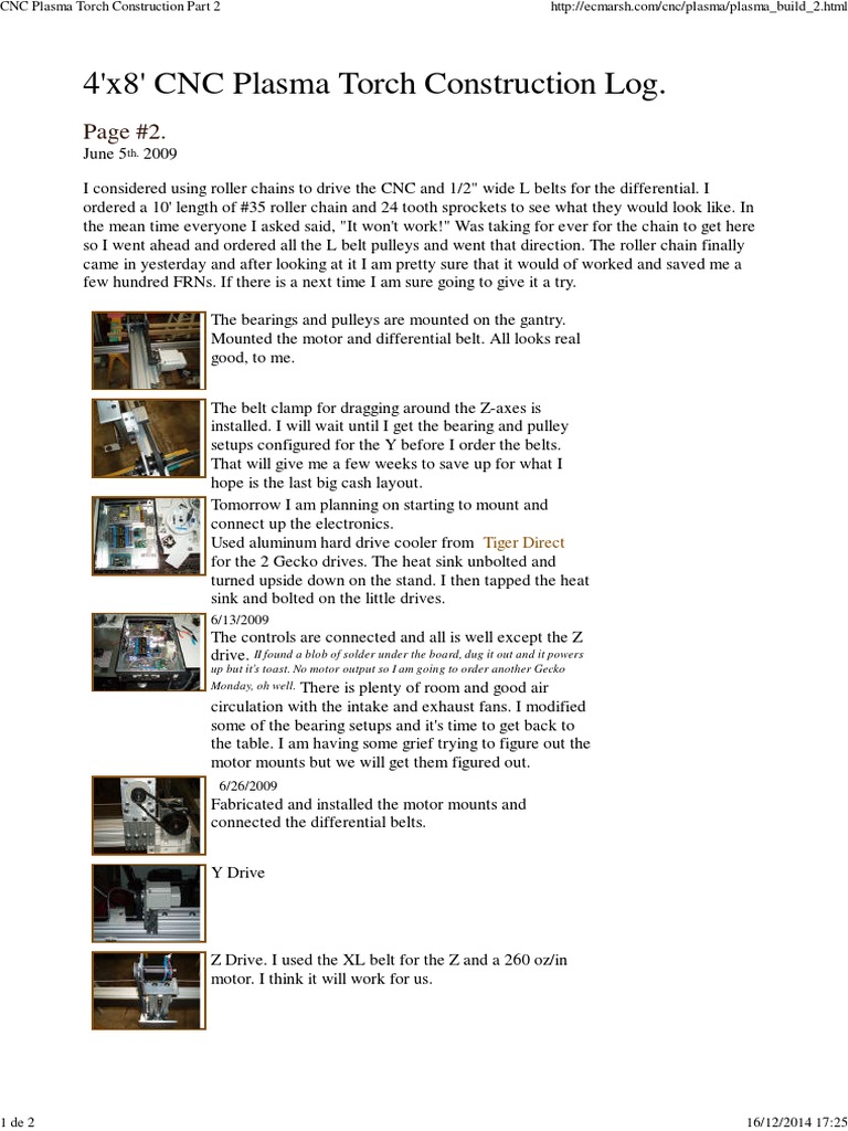 CNC Plasma Torch Construction | PDF | Belt (Mechanical) | Manufactured ...