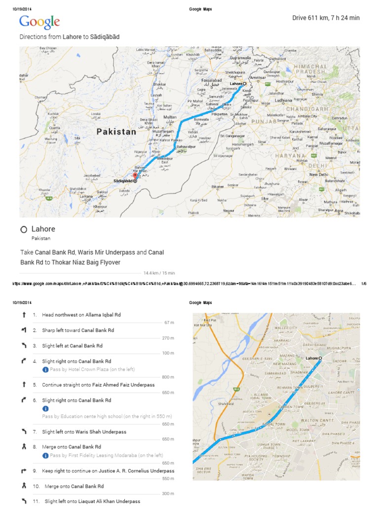 Lahore To Sadiqabad | PDF | Pakistan | Transport