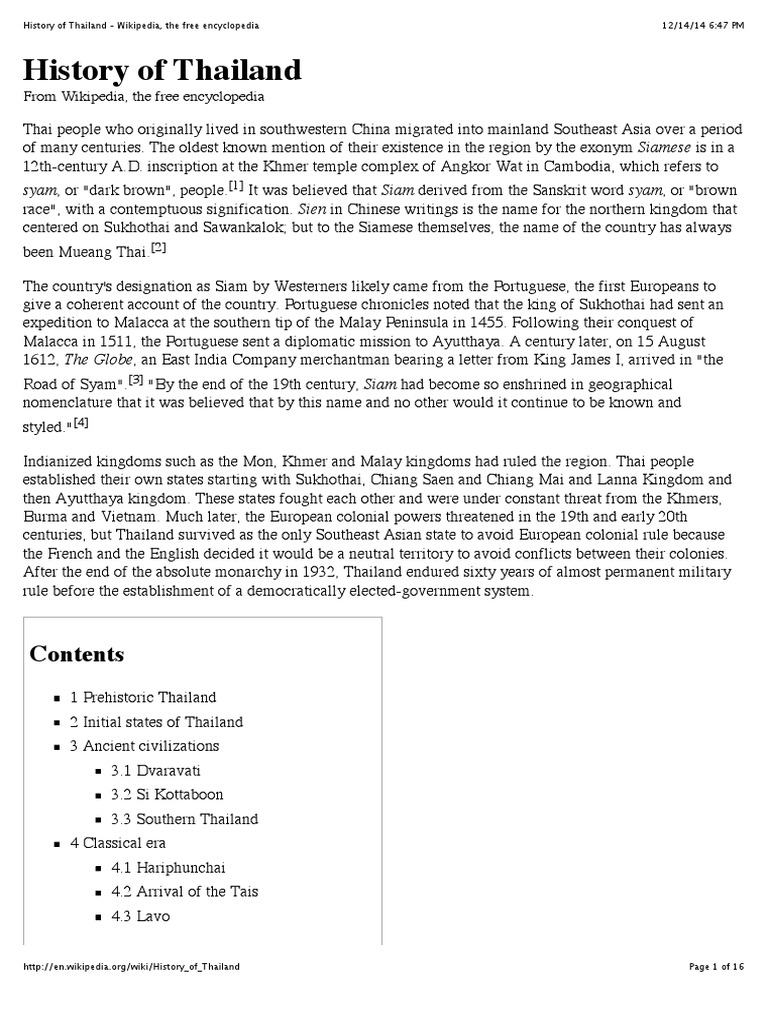 History of Thailand | PDF | Thailand | Southeast Asia