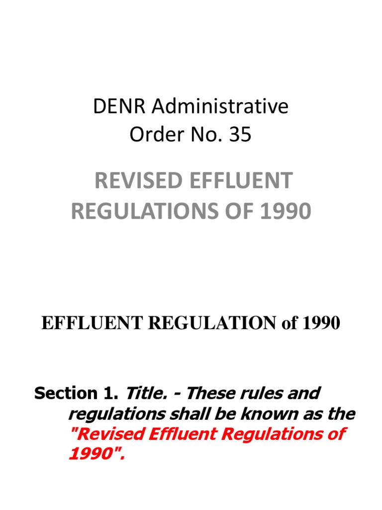 DAO35.Denr Administrative Order | PDF | Wastewater | Effluent