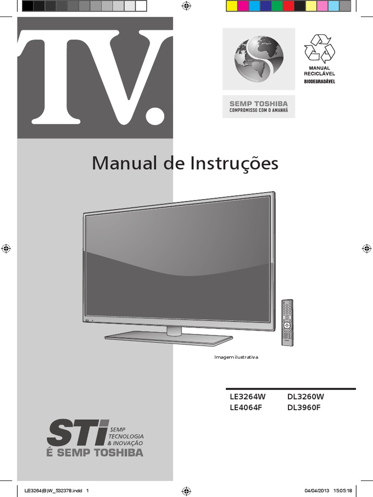 Manual Do Usuário Televisor SEMP Toshiba | PDF | HDMI | Televisão Digital