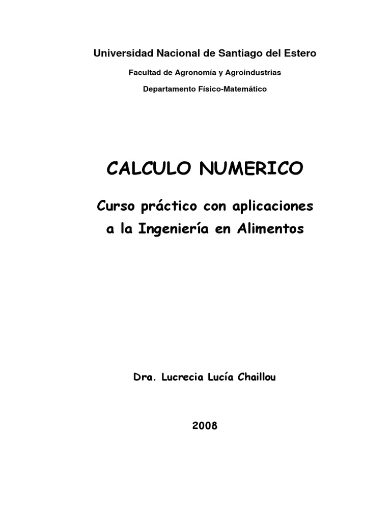 Cálculo Numerico | PDF | Análisis numérico | Ecuaciones
