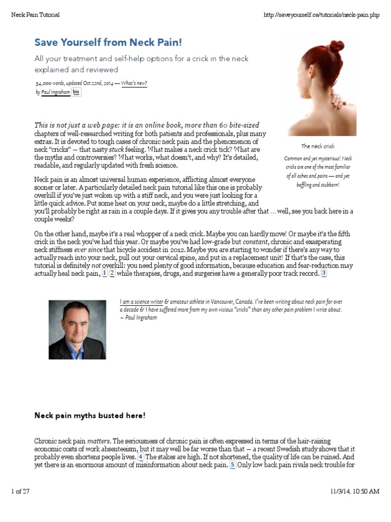 Neck Pain Tutorial Pdf Chiropractic Myofascial Trigger Point