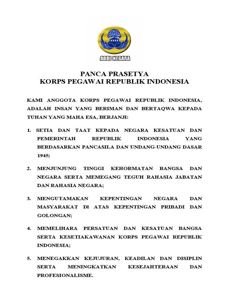 Panca Prasetya KORPRI | PDF