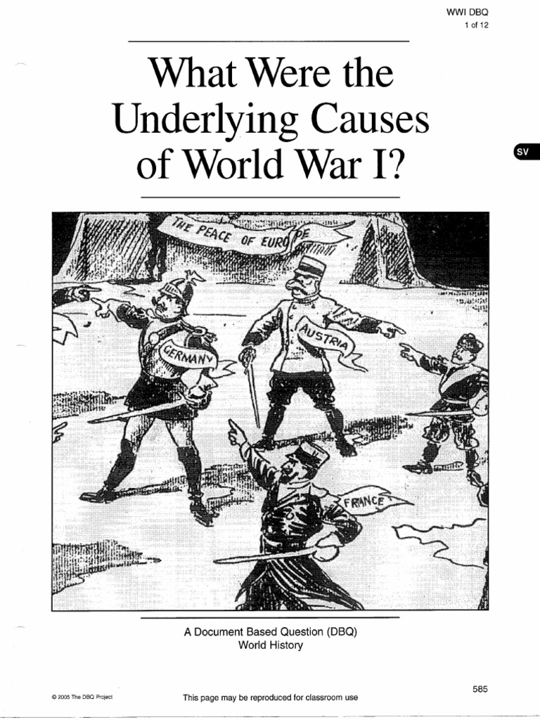 Wwi Causes DBQ | PDF