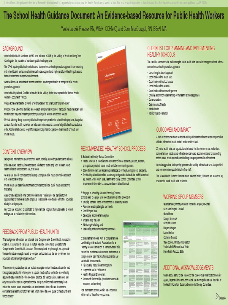 The School Health Guidance Document: An Evidence-Based Resource For ...