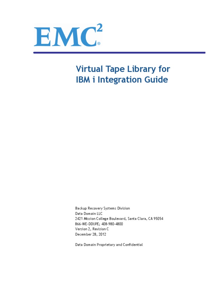 Virtual Tape Library For IBM System I Integration Guide | PDF | Backup ...