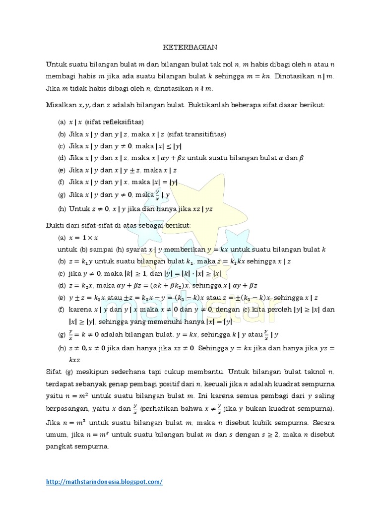 Teori Bilangan - Keterbagian (Math Star) | PDF