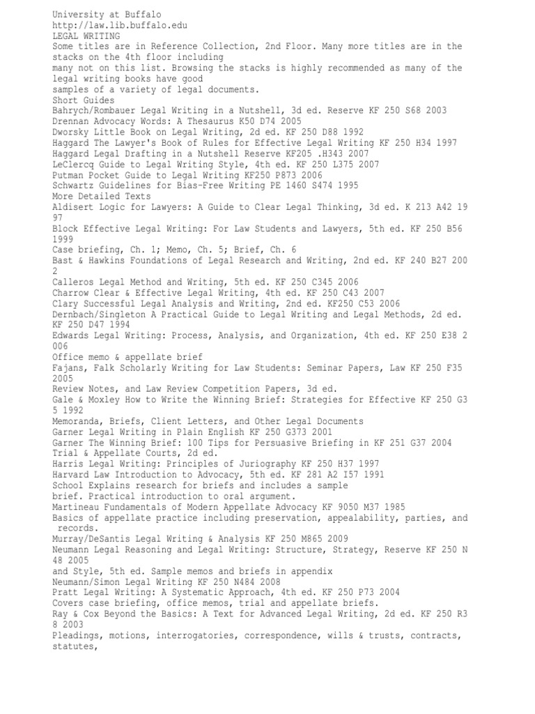 Legal Writing | PDF | Brief (Law) | Memorandum