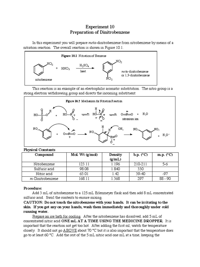 Preparation of Meta Dinitrobenzene | PDF