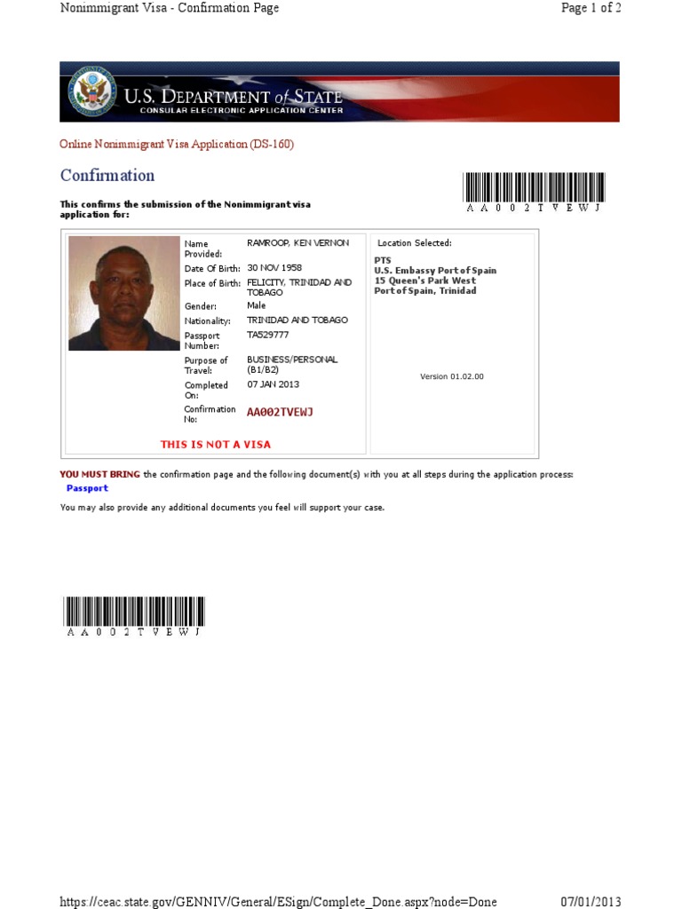 Https Ceac - State.gov GENNIV General ESign Complete Done2 | PDF ...