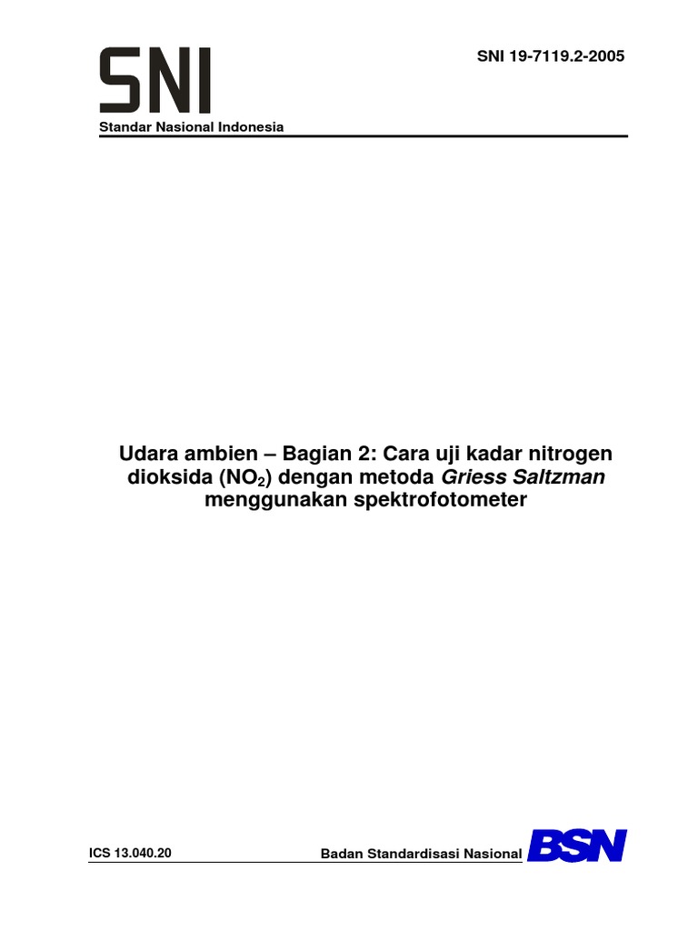 SNI 19-7119.2-2005 (NO2 Saltzman - Ambien) | PDF