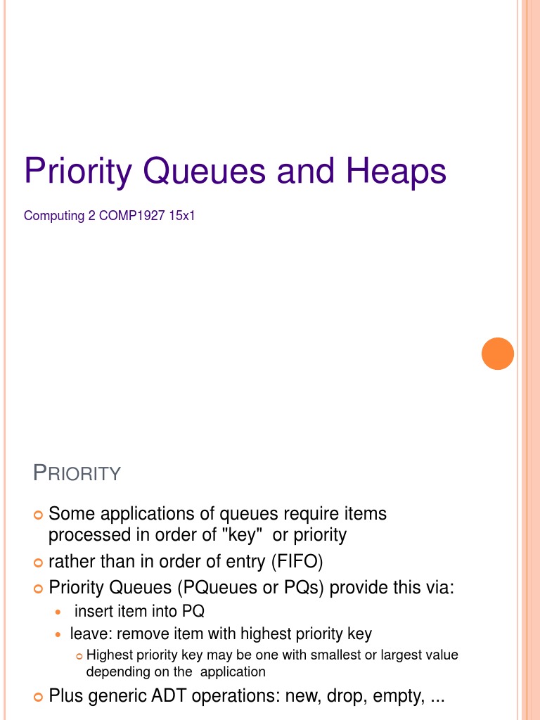 Lecture 6 Heaps and Priority Queues | PDF | Queue (Abstract Data Type ...