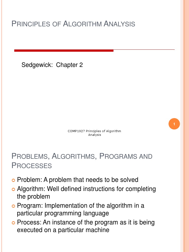 Rinciples of Lgorithm Nalysis: Sedgewick: Chapter 2 | PDF | Time ...