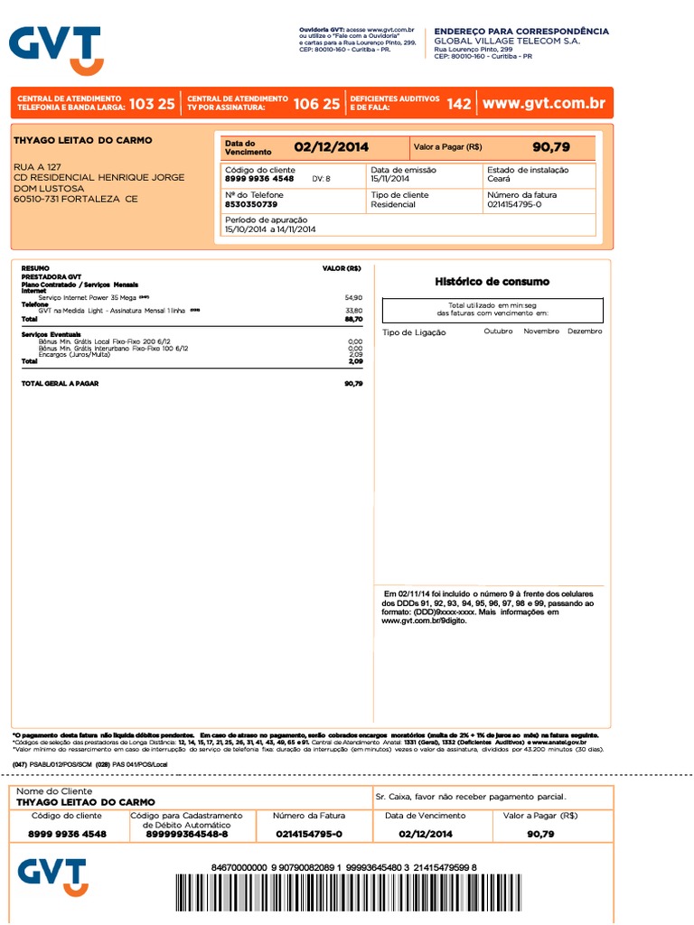 Gvt Fatura Segunda Via | Televisão por Assinatura | Tecnologia Digital