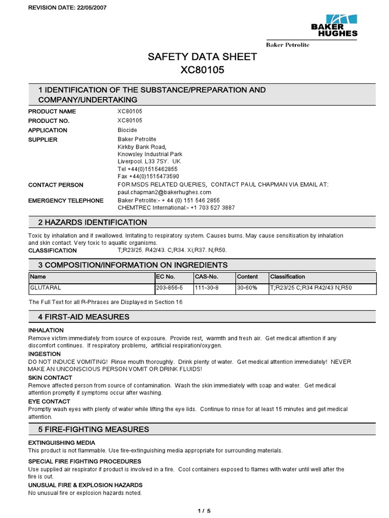 Biocide A - Xc80105 | PDF | Toxicity | Safety