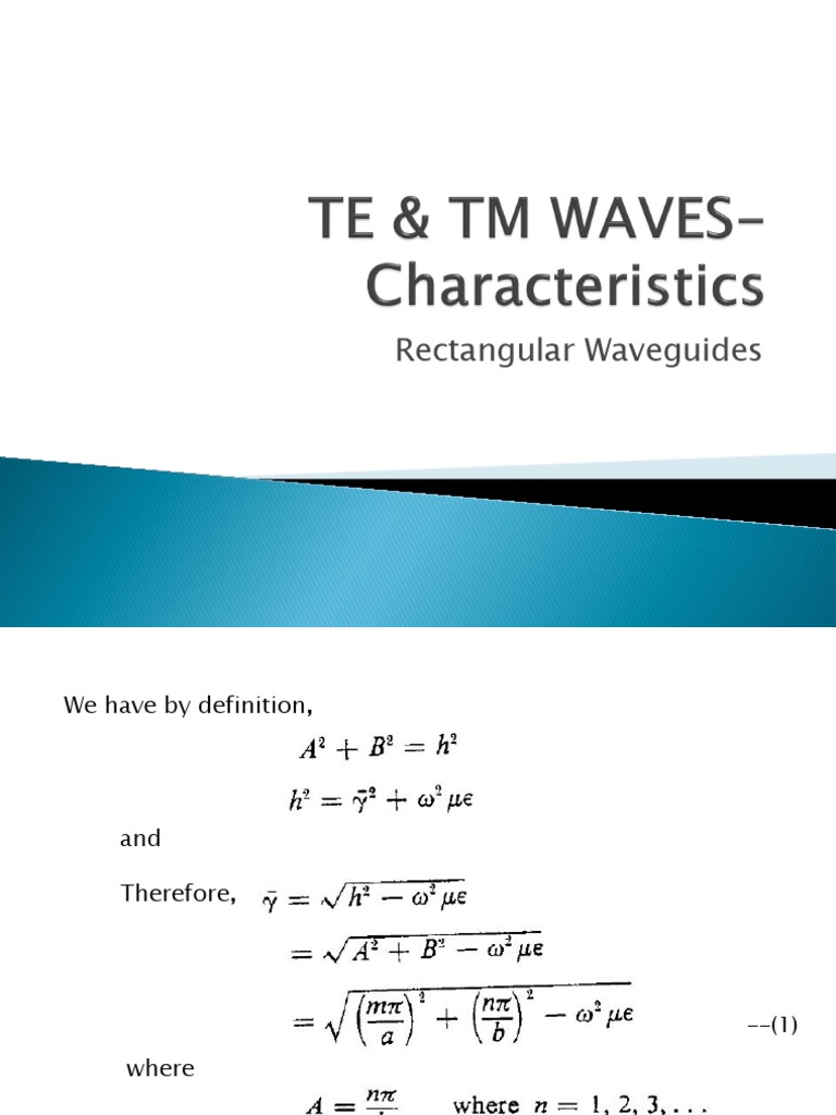 TE & TM WAVES-Characteristics | PDF