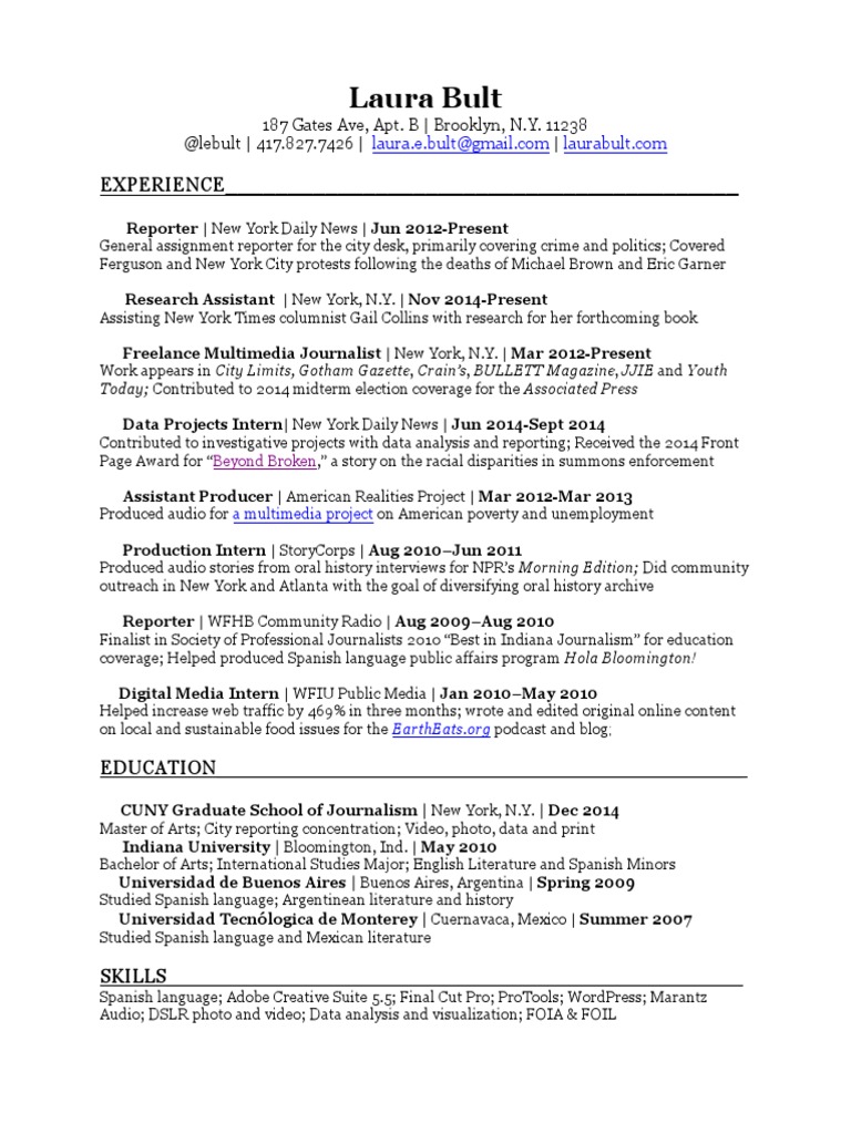 Laura Bult's Resume | PDF | Social Science