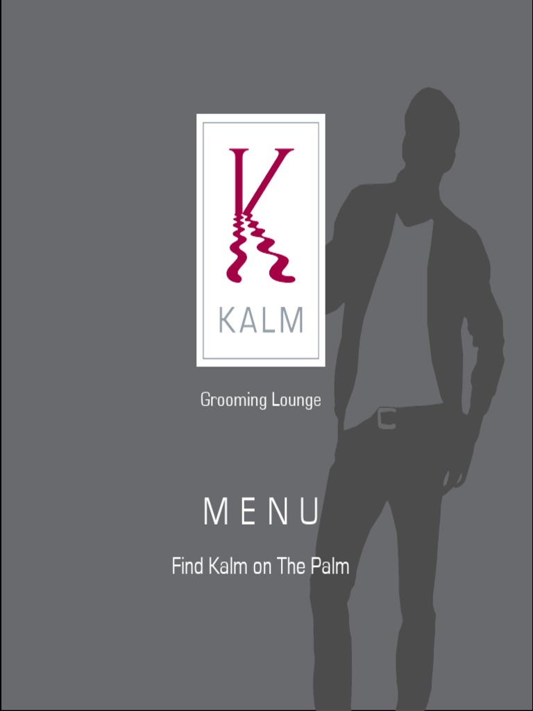 Kalm Grooming Lounge 2015 Menu | PDF | Shaving | Hair