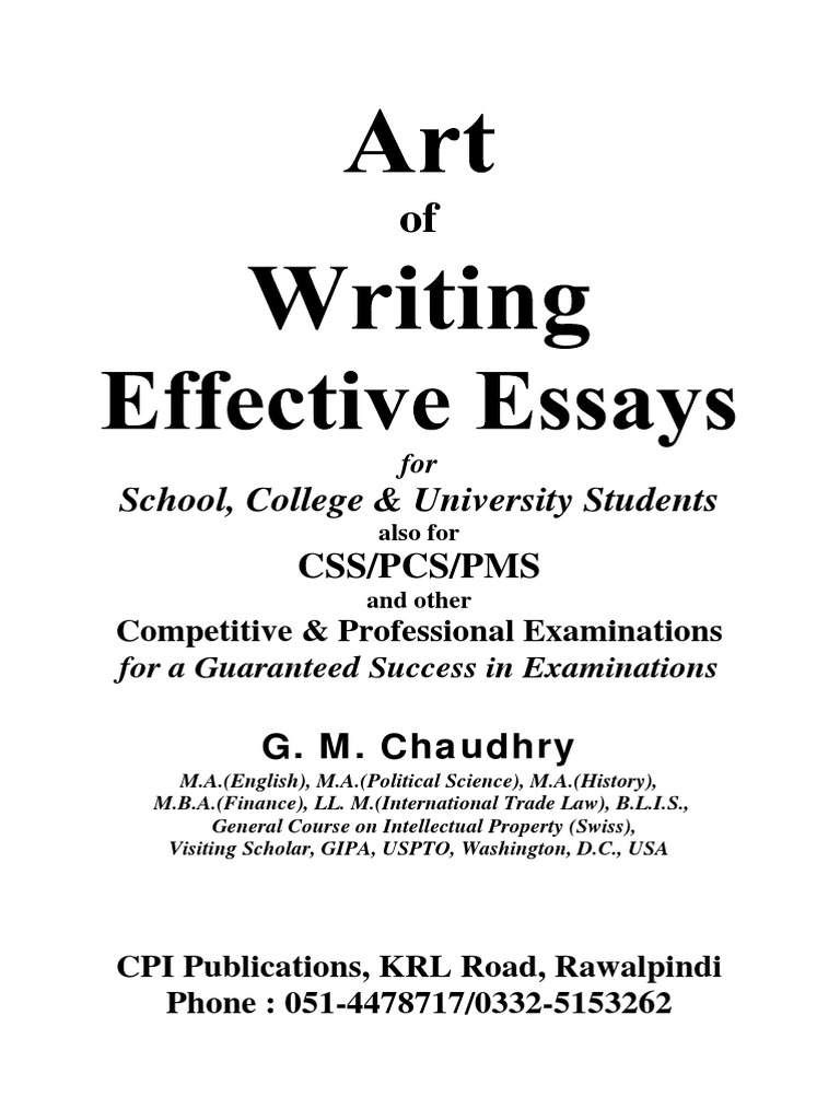 Art of Writing Effective Essays | PDF