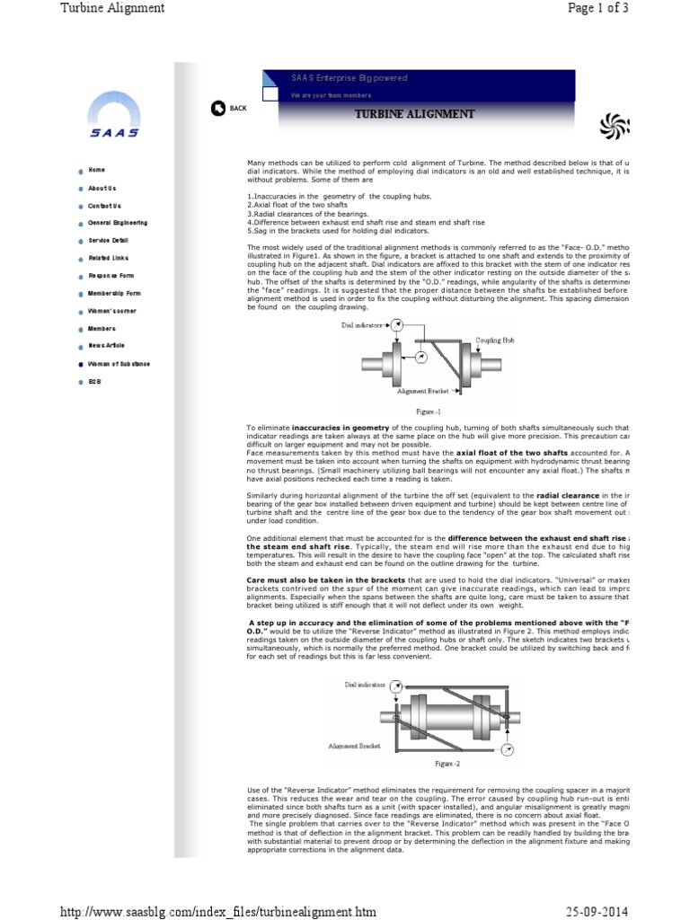 Turbine Alignment | PDF | Machines | Applied And Interdisciplinary Physics