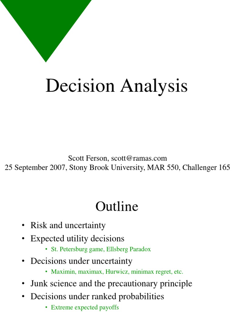 Decision Analysis | PDF | Statistics | Risk