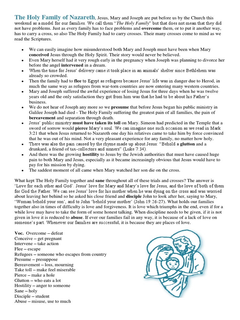 The Holy Family | PDF | Saint Joseph | Ministry Of Jesus