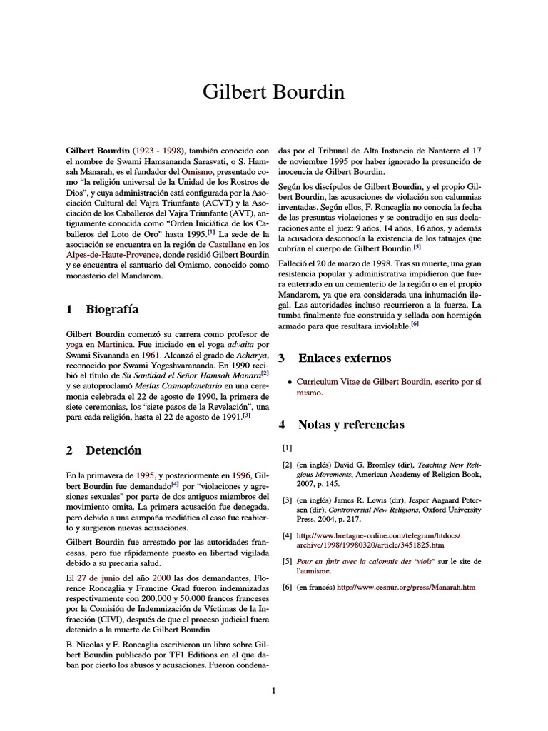 Gilbert Bourdin: Fundador del Omismo | PDF | Religiones religiosas ...