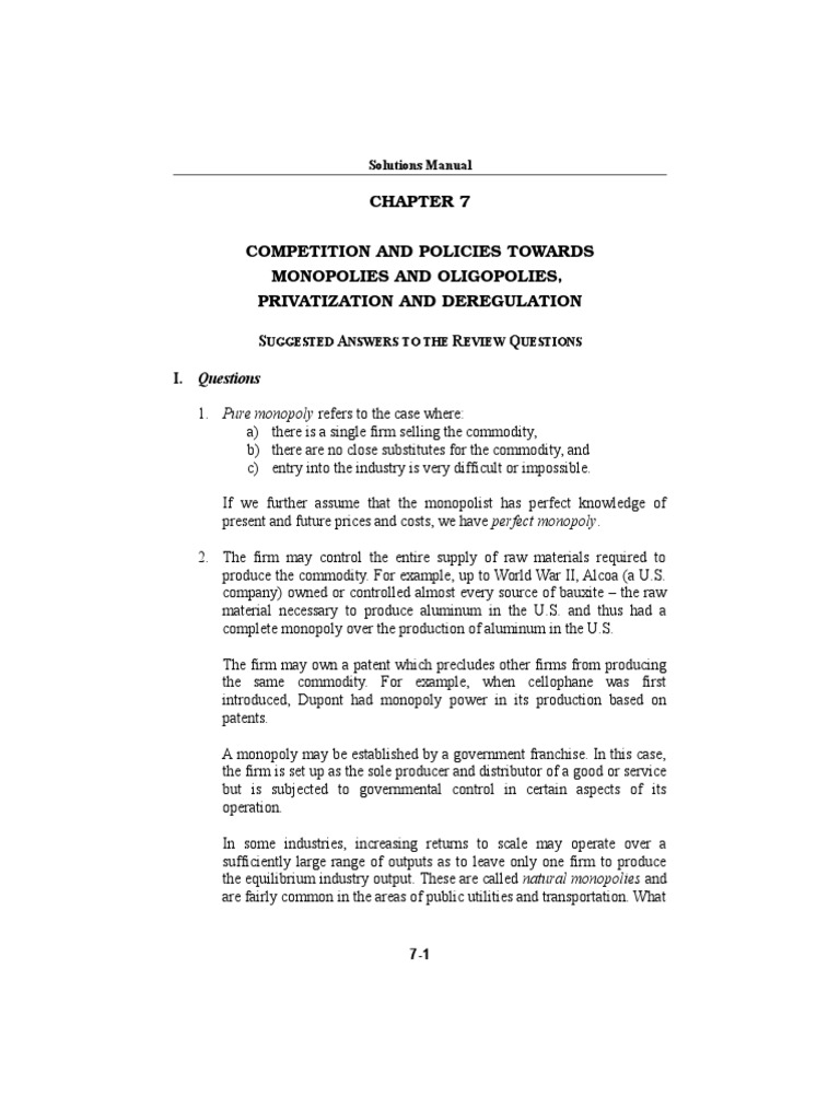 Chapter 7 - Answer | PDF | Oligopoly | Profit (Economics)