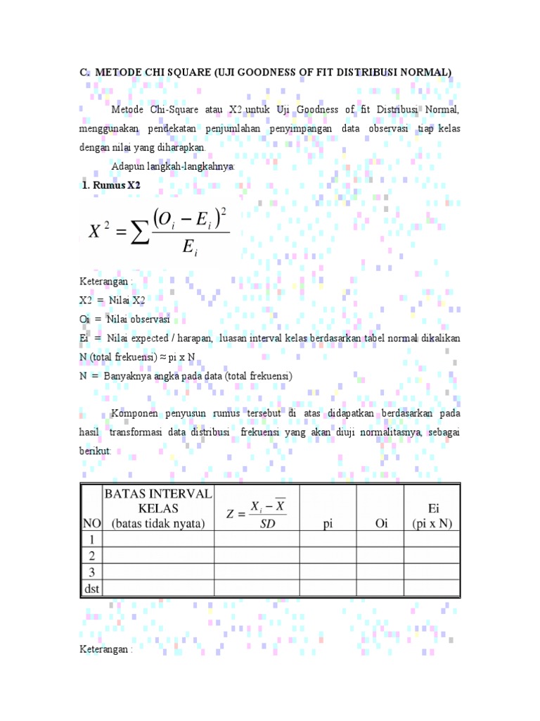 Uji Chi-Square untuk Normalitas Data | PDF | Sains & Matematika ...