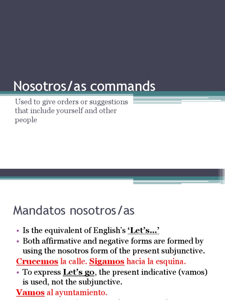 Nosotros Commands | PDF