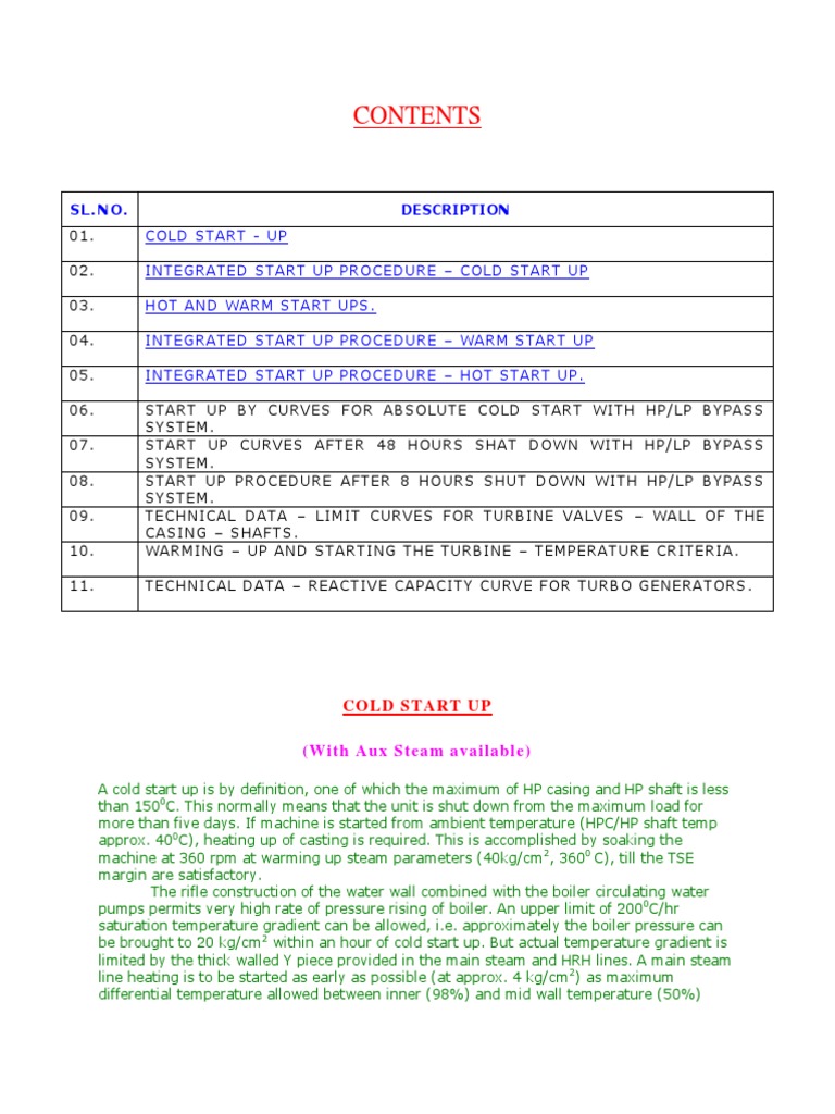 Integrated Start-Up Procedure for Cold Start-Up of a Thermal Power Plant with Auxiliary Steam ...