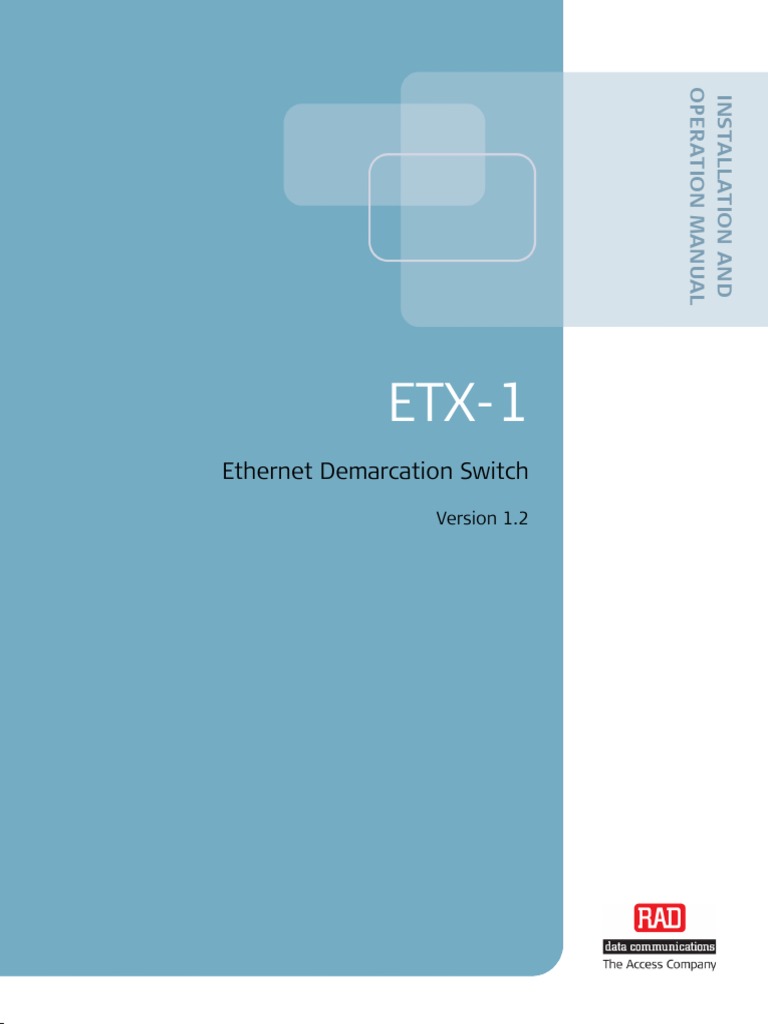 ETX-1 Installation and Operation Manual 09-13 PDF | PDF | Network Packet | Computer Network