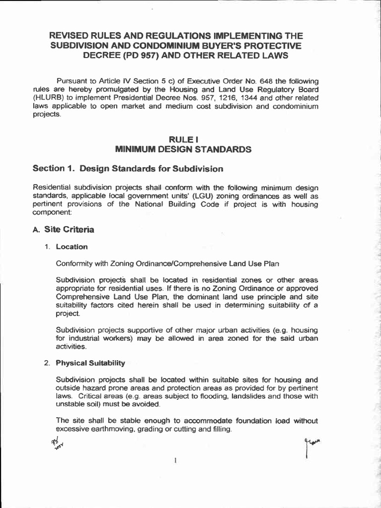 REVISED RULES FOR SUBDIVISION AND CONDOMINIUM PROJECTS | PDF | Urban ...