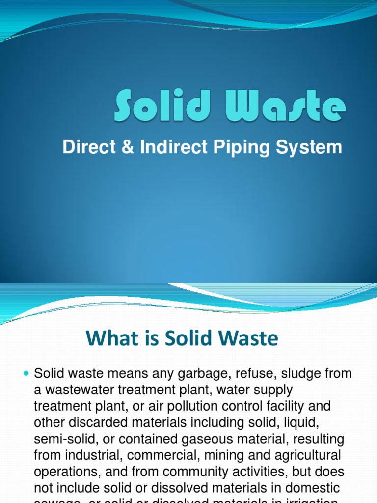 Solid Waste Direct & Indirect Piping | PDF | Municipal Solid Waste ...