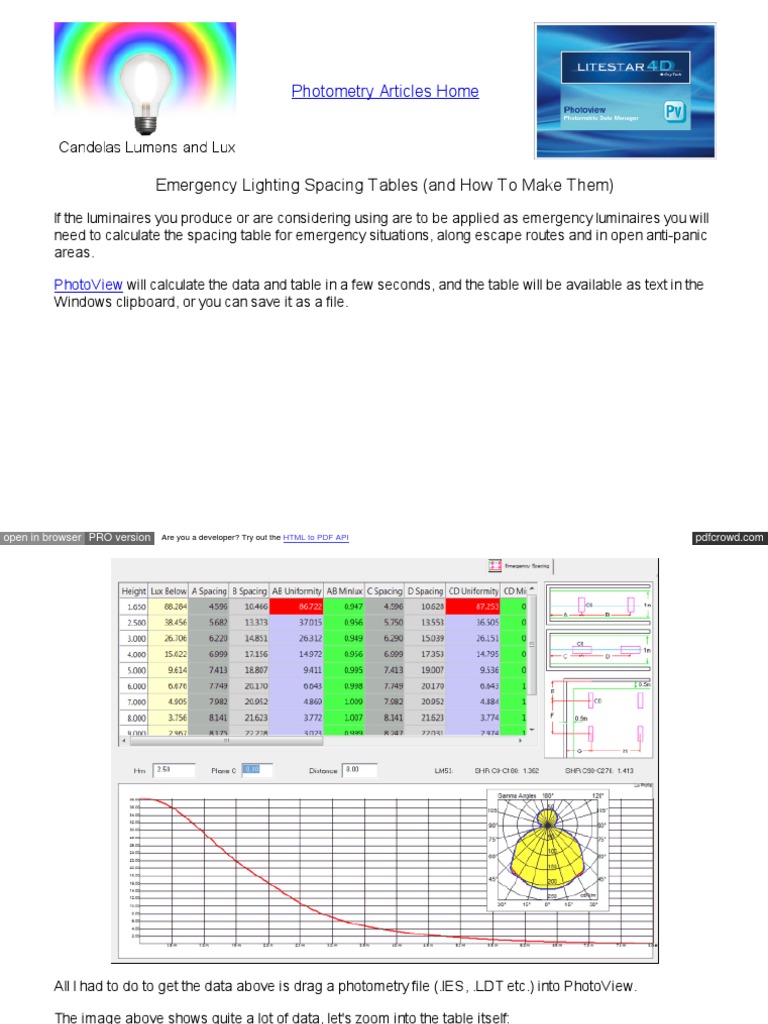 Emergency Lighting Spacing Guidelines | PDF