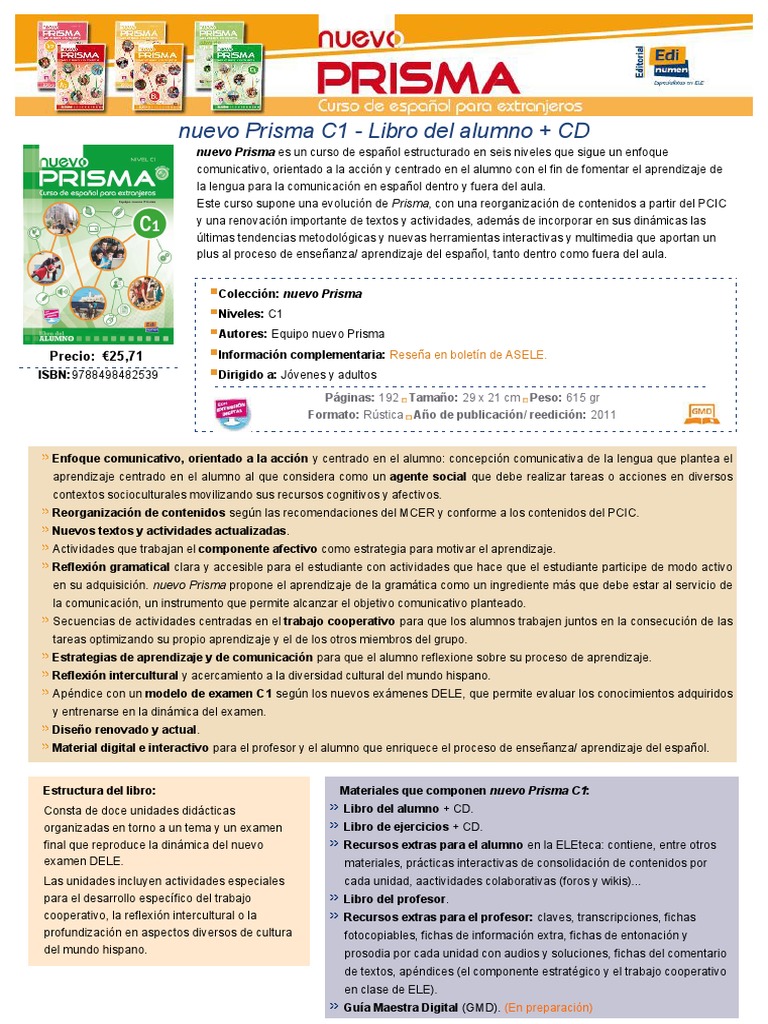 Nuevo Prisma C1 - Libro Del Alumno + CD | PDF | Aprendizaje | Maestros