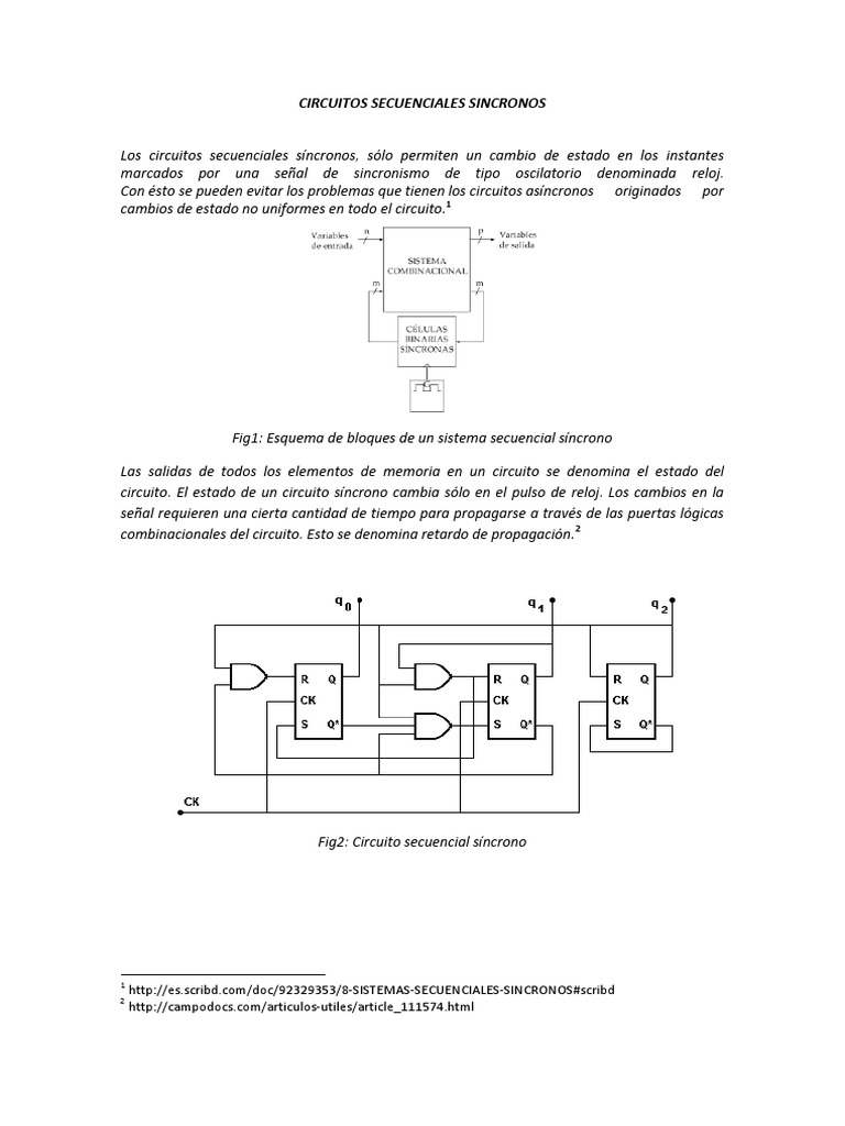 Circuitos Secuenciales Sincronos | PDF | Ingeniería Electrónica | Ingeniería Informática