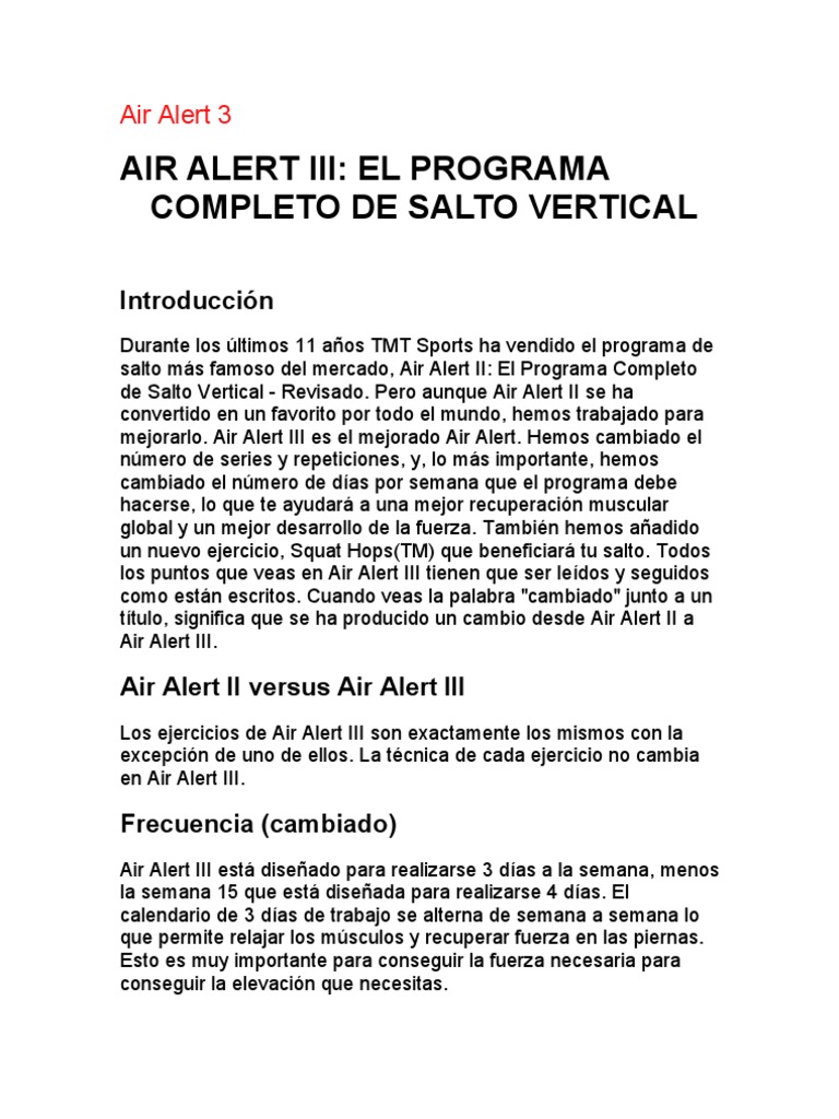 Programa Mejorado Air Alert III | PDF | Vóleibol | Deportes
