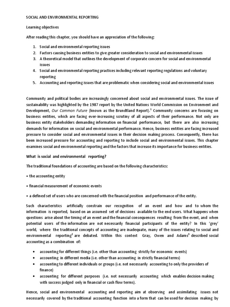 Understanding Social and Environmental Reporting | PDF | Corporate ...